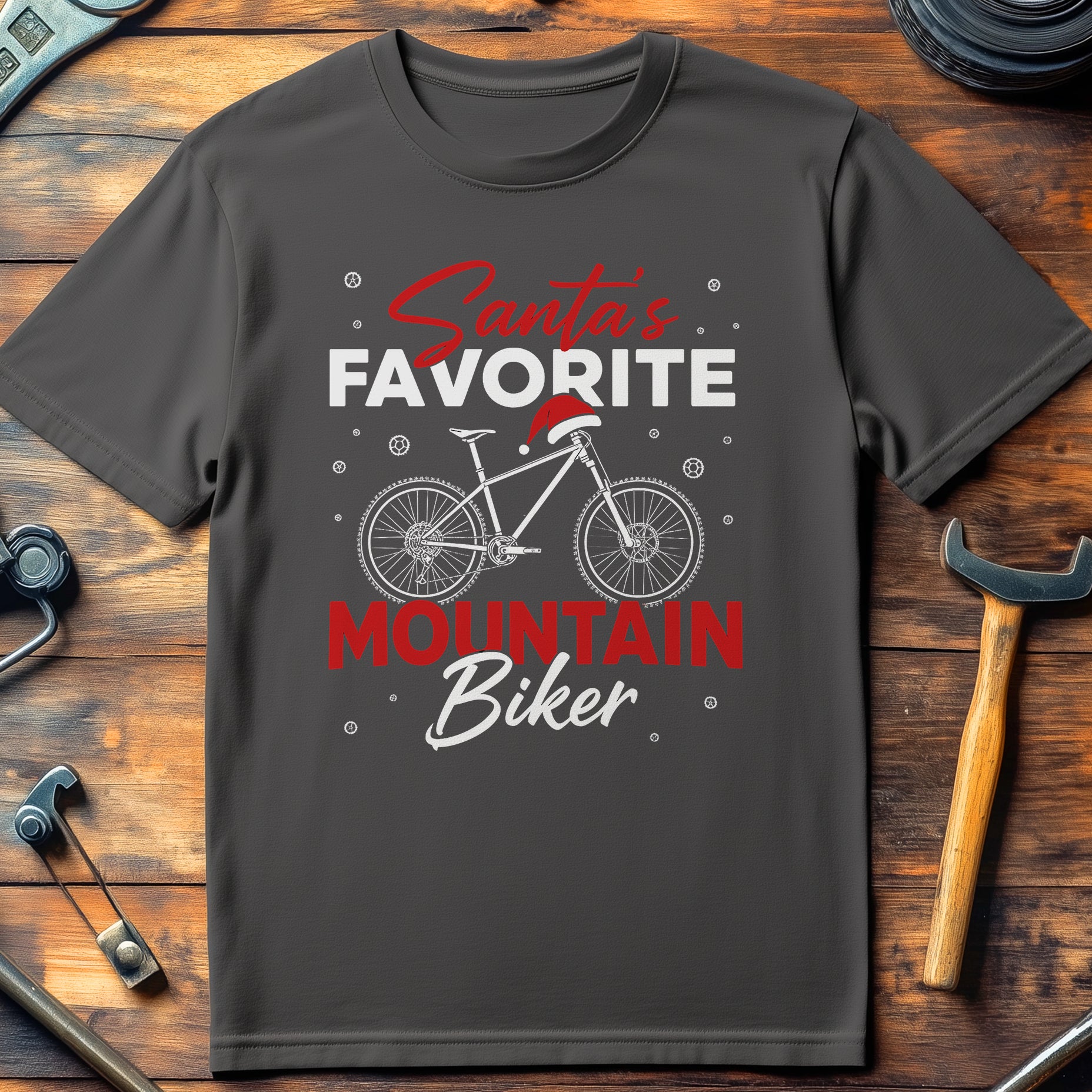 SANTAS FAV BIKER T Shirt – Velotees